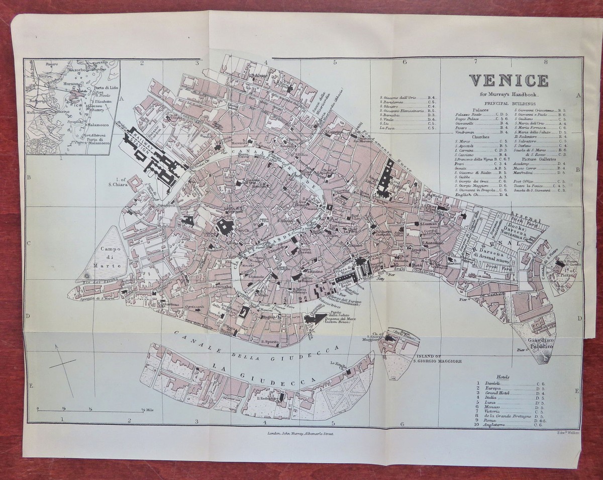Venice Italy Tourist Map Venice Italy City Map Print By Conceptual