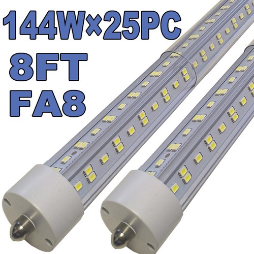 8FT T8 FA8 LED Shop Light Bulb 144W Single Pin LED Tube Light Bulb ...
