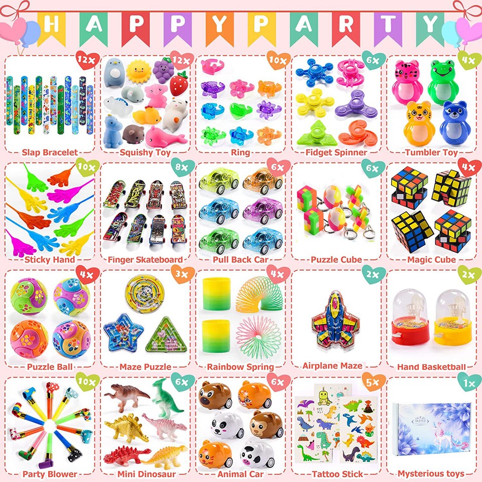 120PCS Boys Girls Party Bag Fillers Lucky Dip Prizes Toy Favours Gift ...