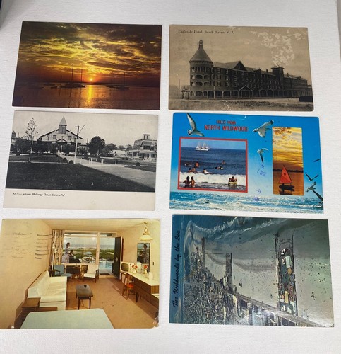 Lot 6 Vintage Postcards New Jersey Shore Beach Haven Wildwood Motel ...