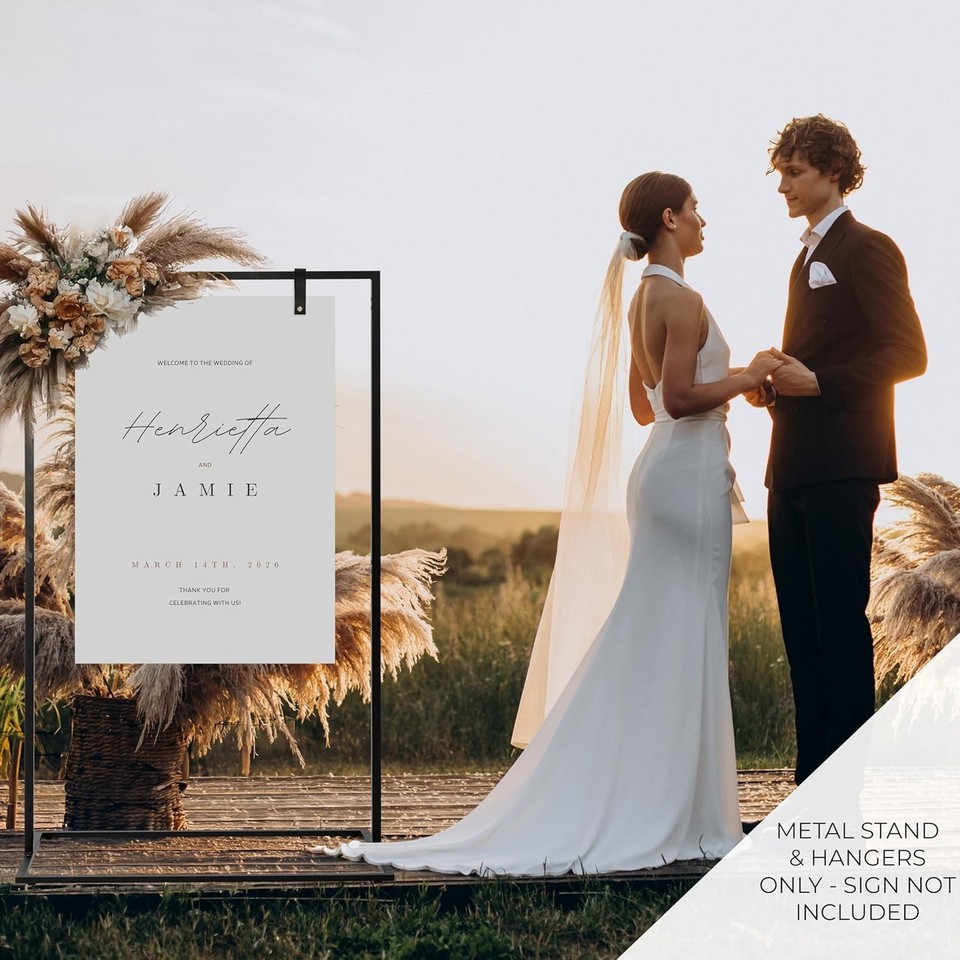 Sturdy Black Metal Wedding Welcome Sign Easel for Seating Charts ...