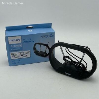 Philips Modern Loop Rabbit Ears Indoor TV Antenna 15 inch Extendable ...