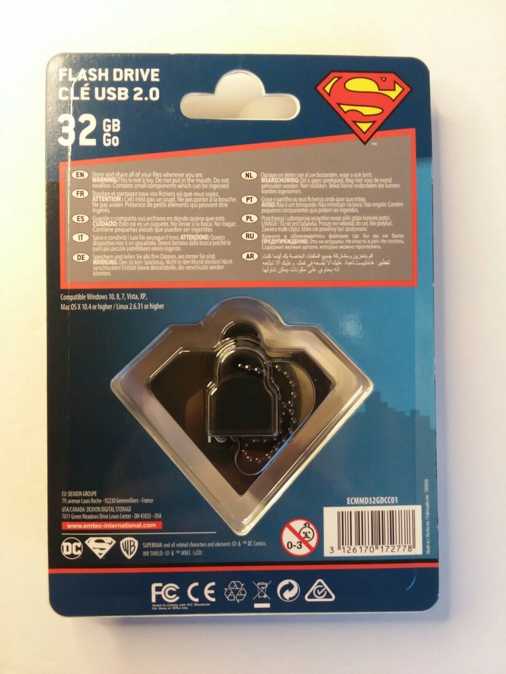 NEW Emtec 32GB DC Comics SUPERMAN USB Flash Drive (2f) | eBay