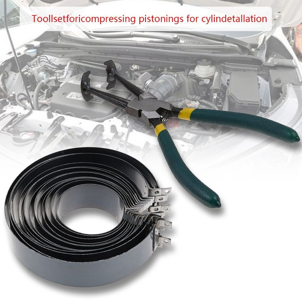 Motorcycle Piston Ring Compressor Cylinder Installer Tool Kit w/ Plier ...