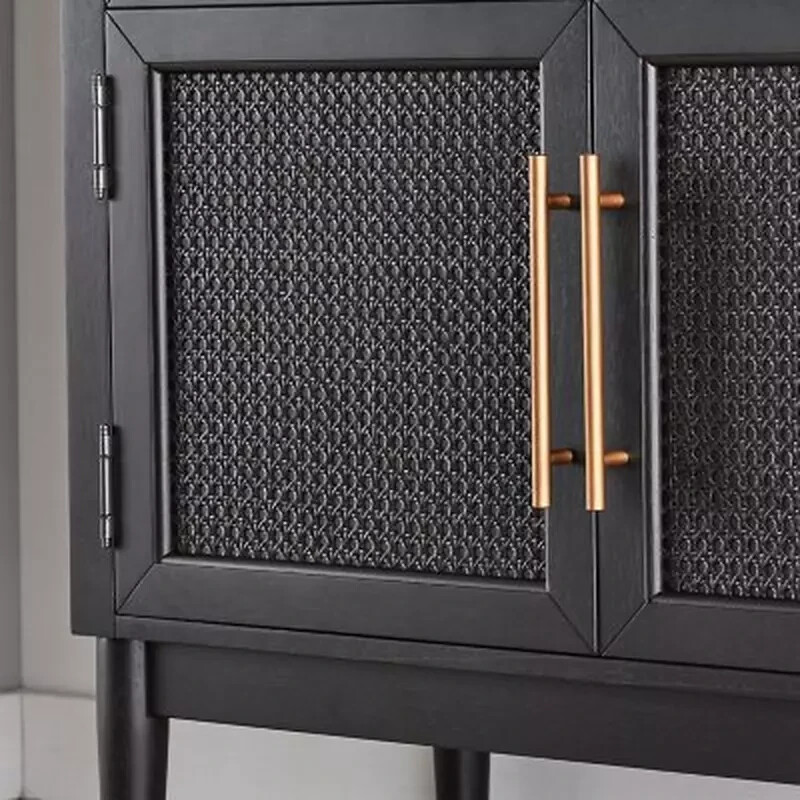 Member's Mark Enzo Bookcase Storage Cabinet With Rattan Cabinet Doors ...