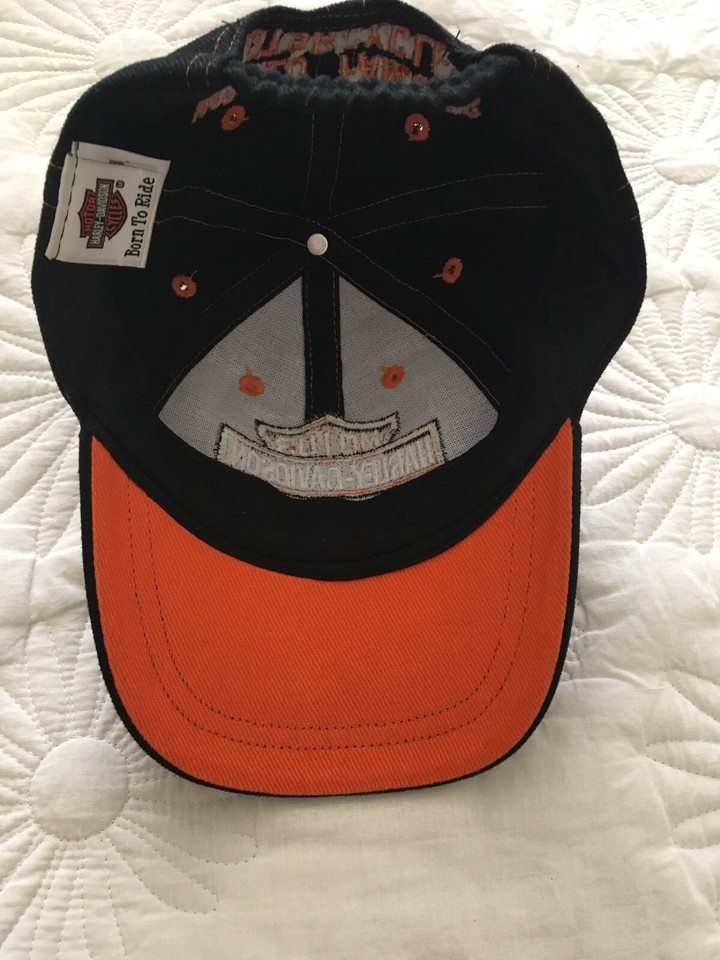 Harley Davidson Motorcycles Infant Baseball Cap Hat Born To Ride Orange ...