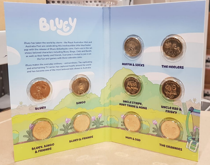 Australia BLUEY 2024 $1 x 10 Coin Complete Set Collectable Folder ...