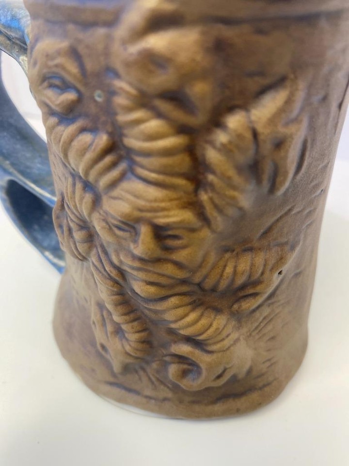Jim Rumph Vtg Cross Eye Tankard Mug Ugly Face Art Pottery Gremlin Troll ...