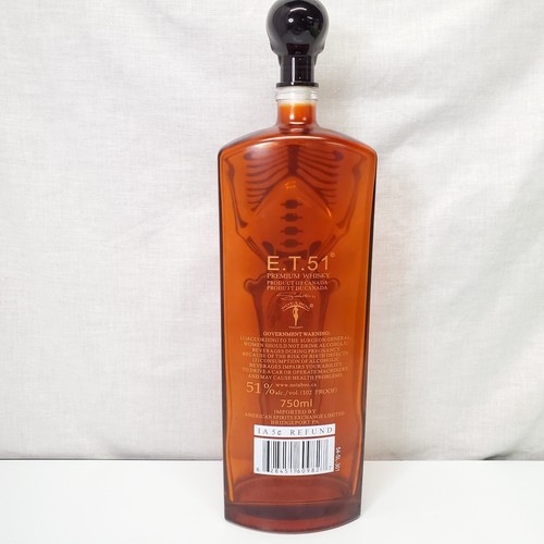 E. T. 51 Premium Whiskey empty skeleton bottle 750ml product of Canada ...