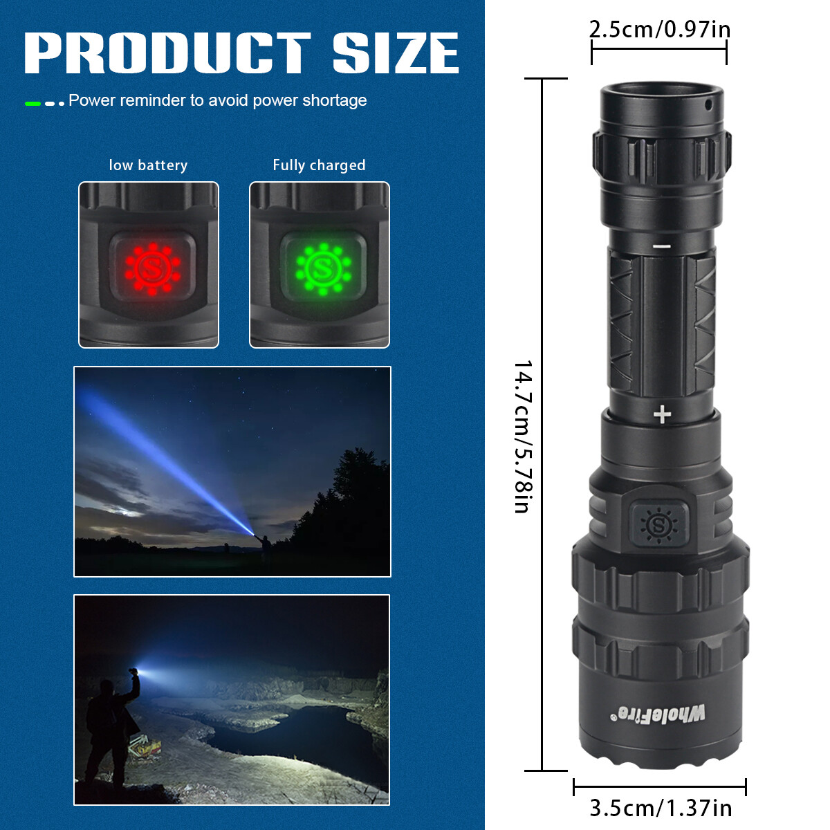 500000 Lumens Rechargeable LED Flashlight Tactical Gun Mounted Light ...