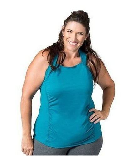 Soybu Women's Alecia Yoga Fitness Tank Top, Terra Blue, 1X 684772877635 ...