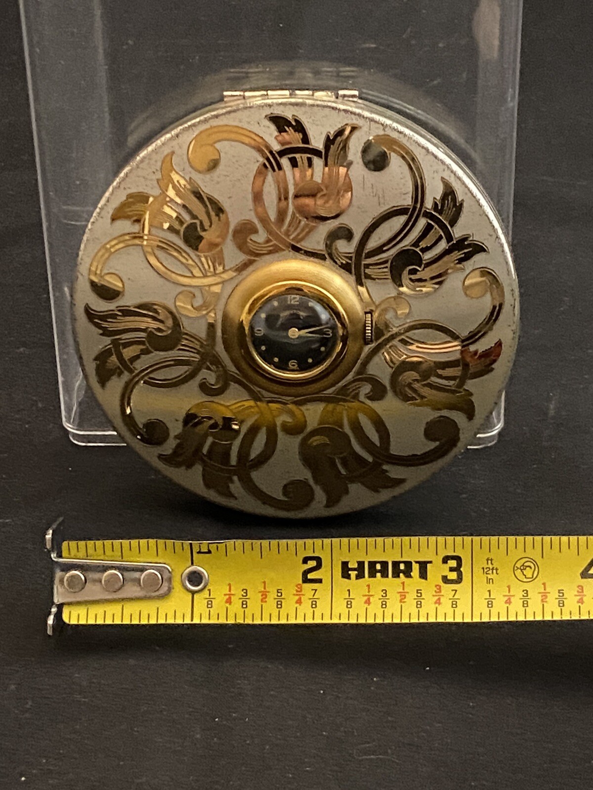 BEAUTIFUL ART DECO VINTAGE ELGIN AMERICA COMPACT WITH WORKING WATCH AND ...