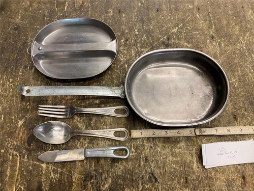 Vtg 1945 WW2 Mess Kit Military U.S Soldier Army Stainless Cooking Field ...