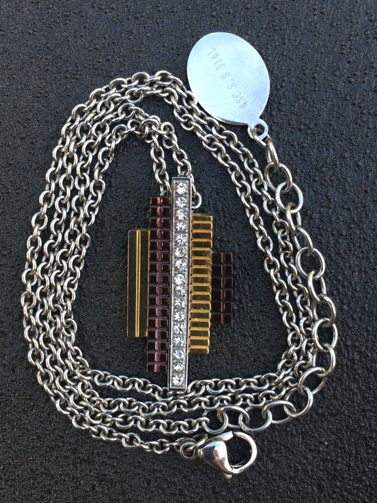Vintage RSC .925 Sterling Silver Necklace Pendant Tex… - Gem