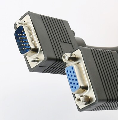 VGA / SVGA Monitor Extension Cable Male - Female 15 pin PC to Screen 1m ...