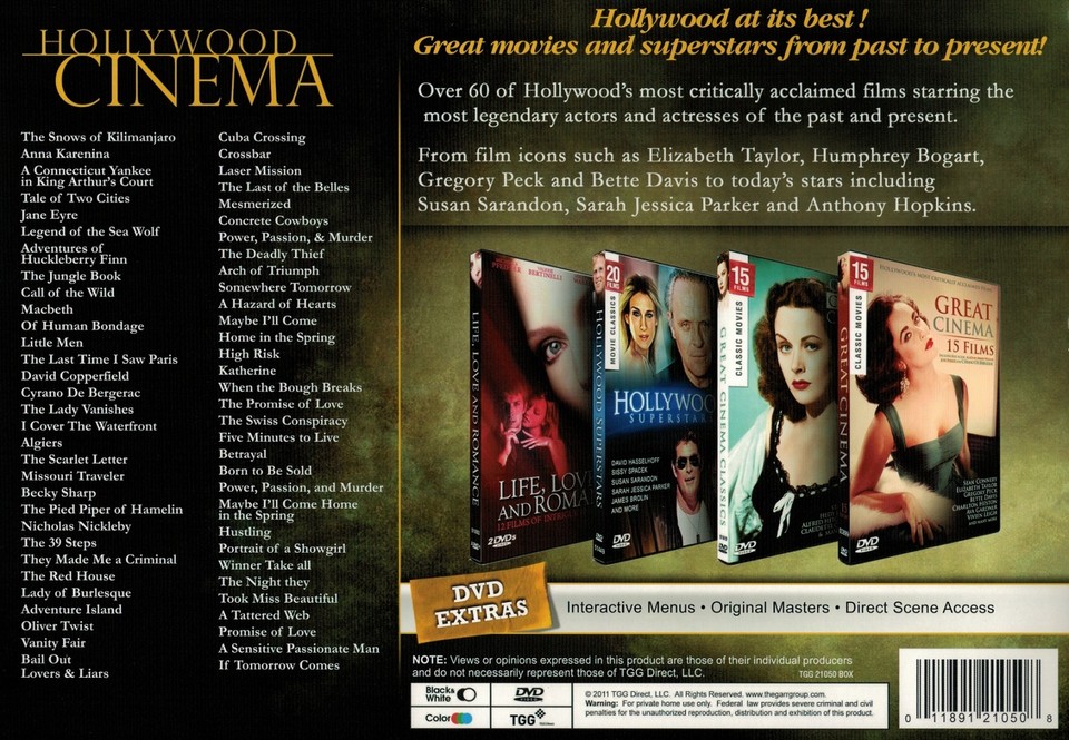 Hollywood Cinema Collector's Edition Box - 60 movies (DVD 8 disc) NEW ...