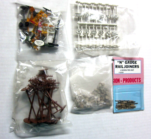 Model Train Railroad Accessories Telephone Poles Signs Gravel Rail ...