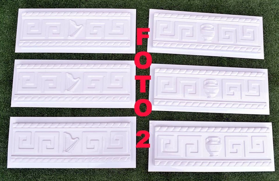 6 molds Border Edging Antique Greek Plaque Concrete Plaster Wall Wtone ...