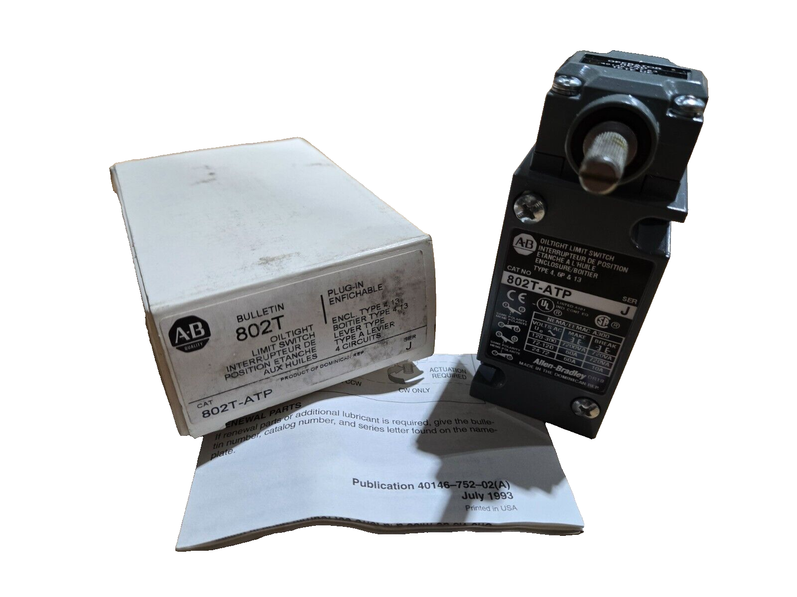 Allen Bradley 802T-ATP /J Limit Switch Lever Type NEMA 4/13 CW/CCW NEW ...