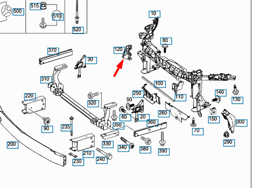 NEW MERCEDES-BENZ B-CLAS W246 RADIATOR RIGHT SUPPORT A2465050830OEM NO ...