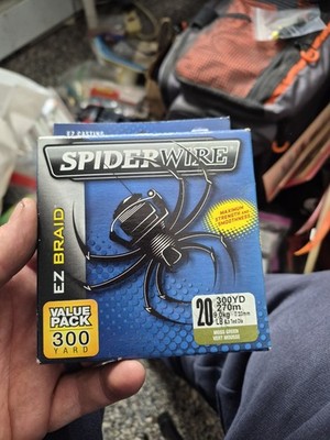 Spiderwire Ez Braid 300Yd 20Lb Moss Green Braided Fishing Line Dyneema ...