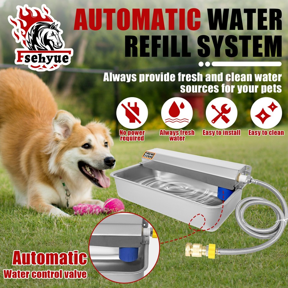 Automatic Dog Water Dispenser 2 Gallons 304 Stainless Steel Dog Water ...