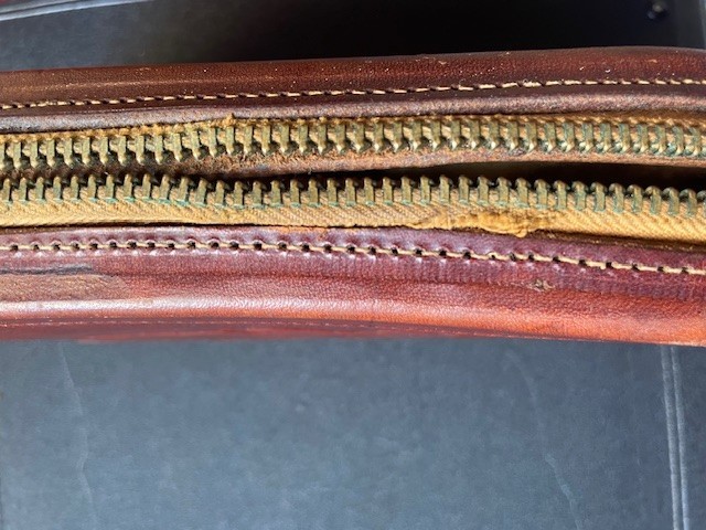 Handsome Vintage Maine Embossed Leather Fly Wallet/Box with Streamer ...