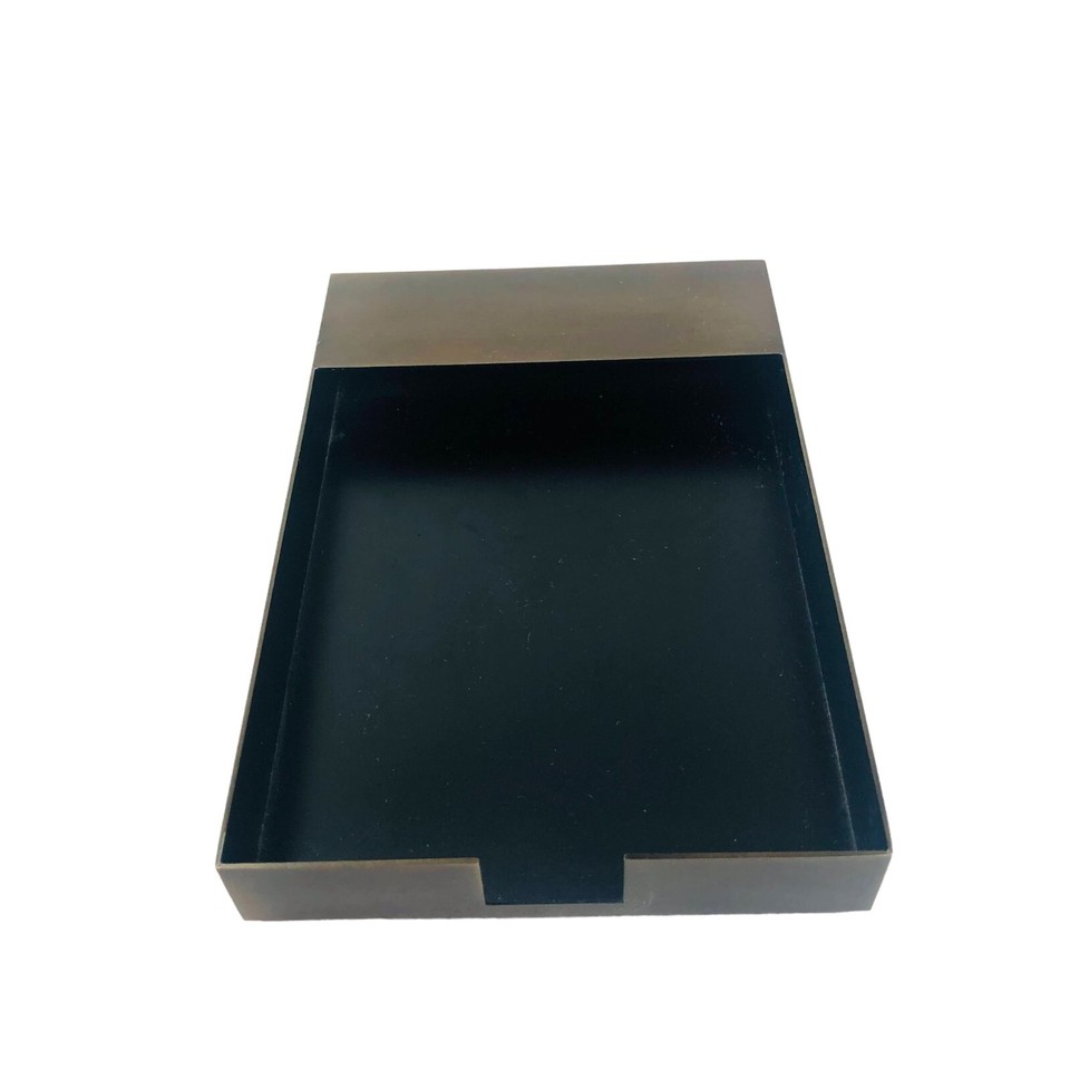 Mid Century Modern Smith Metal Arts Bronze Desk Memo Note Tray Holder ...