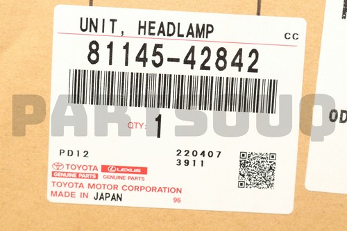 8114542842 Genuine Toyota UNIT, HEADLAMP 81145-42842 | eBay