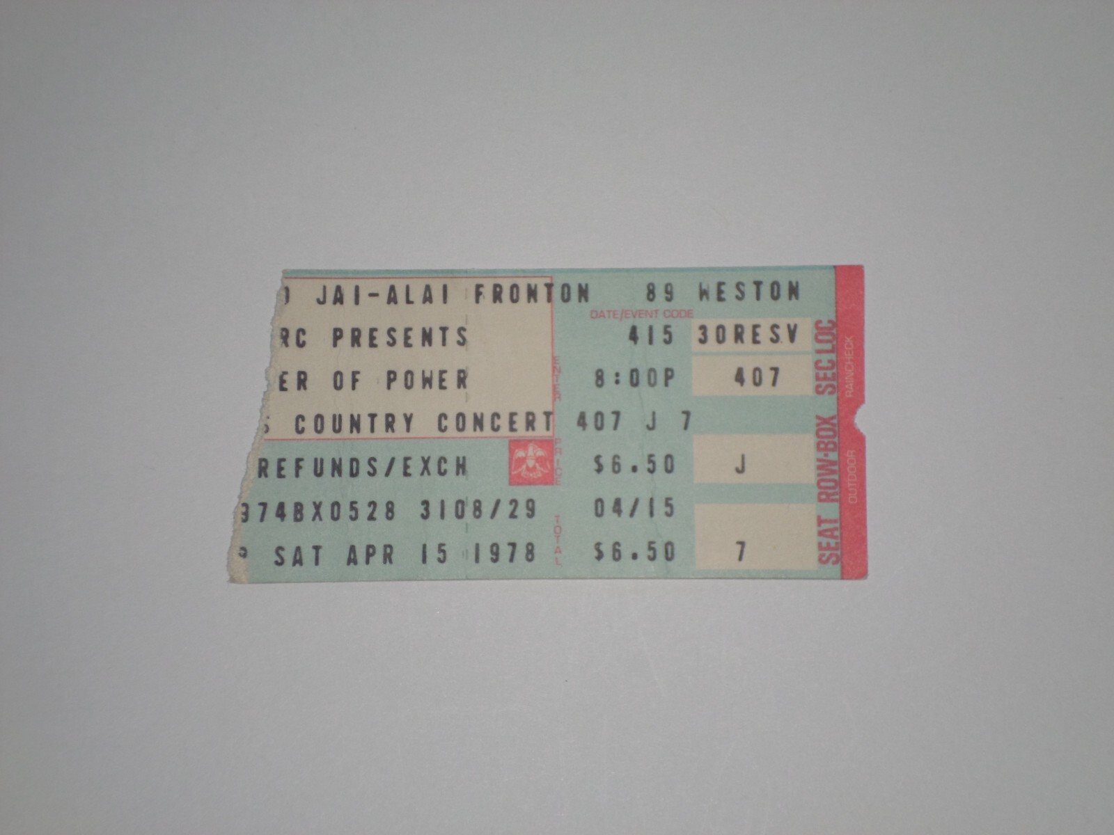 Tower Of Power Ticket Stub 1978-R&B Funk-Jai-Alai Fronton-Tampa,FL | eBay