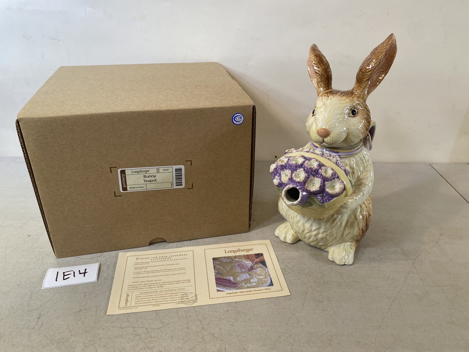 Longaberger New Bunny Teapot rabbit easter 31537 Purple 1E14 | eBay