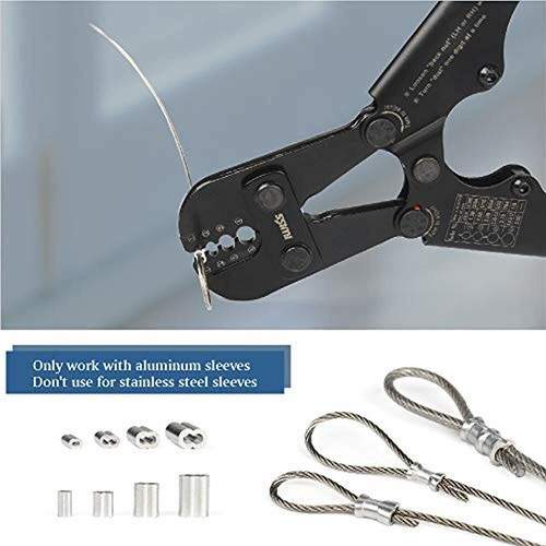 IWISS Wire Rope Crimping Tool for Aluminum Oval Sleeves,Stop Sleeves ...