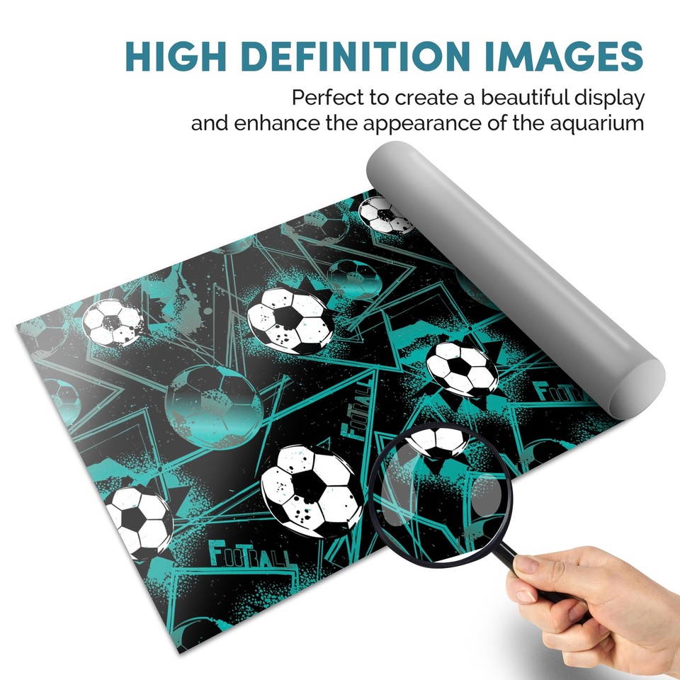 Fish Tank Background Teal Black Football Pattern Sports Ball #170031 | eBay