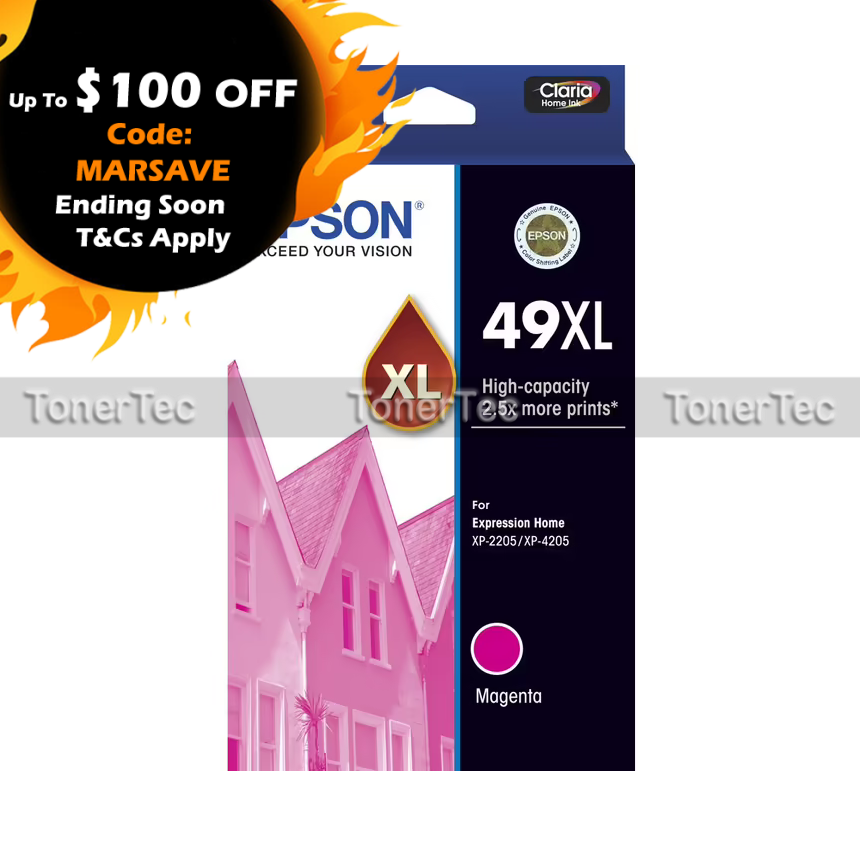 Epson 49XL Magenta Ink Cartridge High Yield C13T10F392 for XP-2205 XP ...
