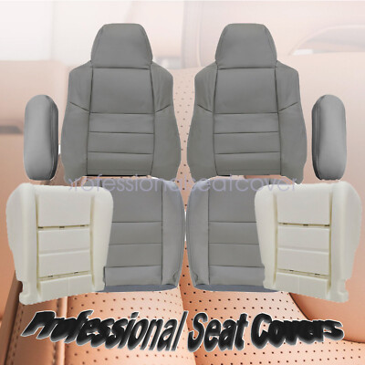 8x For 2002-2005 Ford Excursion Front Both Side Leather Seat Cover Gray ...