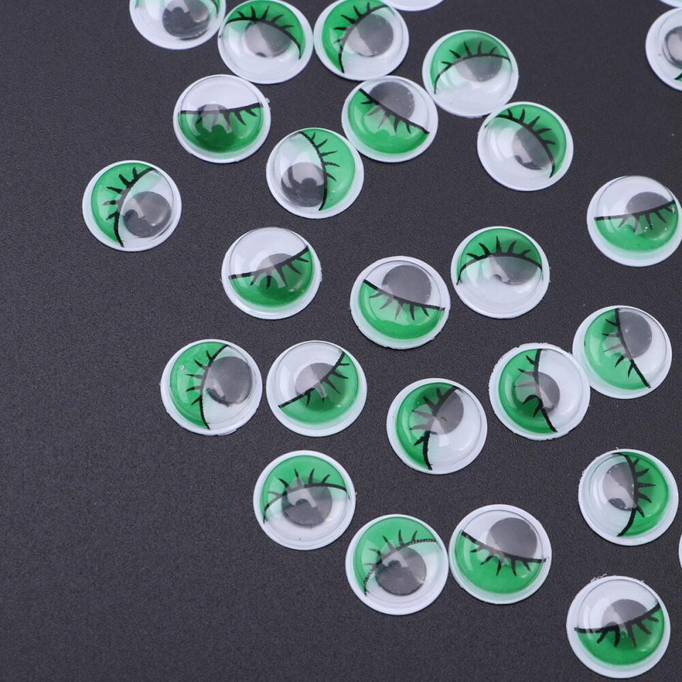 200 Pcs 20mm Eyelashes Wiggly Wobbly Googly Eyes for Toys DIY Craft ...