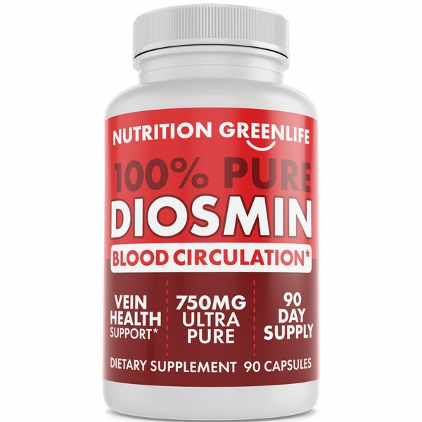 100 Pure Diosmin 750mg Pills Ultra Vein Health Blood Circulation Legs ...