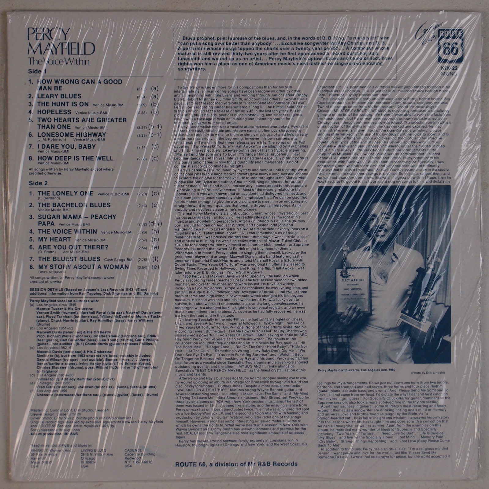 PERCY MAYFIELD: The Voice Within SEALED R&B Soul Jive ROUTE 66 KIX-22 ...