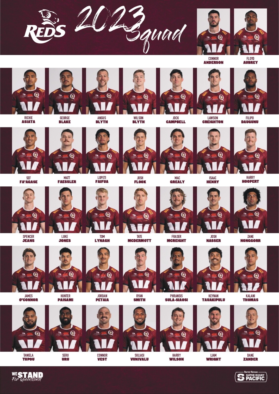 QUEENSLAND REDS RUGBY TEAM Poster,BIG 420mm,BARGAIN,FEEDBACKS++ | eBay