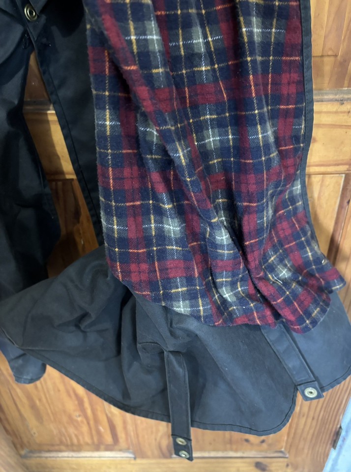 Stockmans Long Waxed Coat Wax Barbour Blue Size L Made In England horse ...