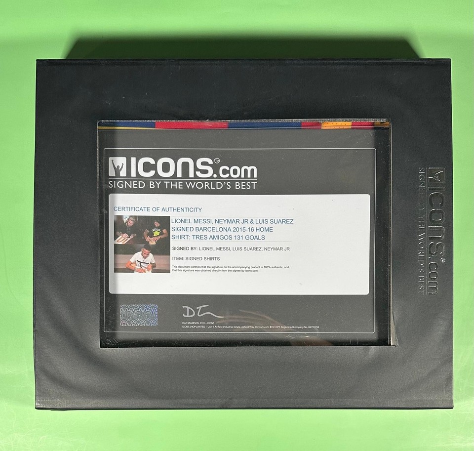 Lionel Messi Neymar Signed FC Barcelona 2017 Home Autographed Jersey ...