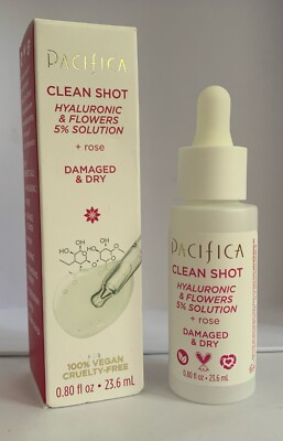 Pacifica Clean Shot Hyaluronic & Flowers 5% Solution + Rose 0.80 fl.oz ...