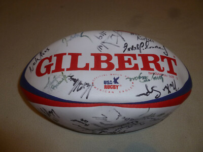 AUTOGRAPHED SIGNED USA RUGBY TEAM OFFICIAL MATCH BALL AMERICAN EAGLES ...