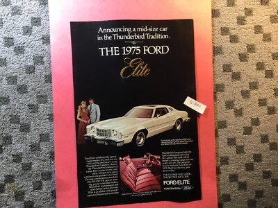 1975 Ford Elite Vintage Print Ad. Full Page | eBay