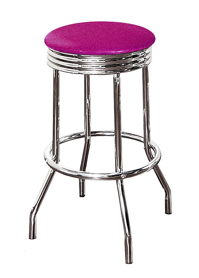 Bar Stool 24" Tall Chrome Retro Counter Height Vinyl Glitter Swivel ...