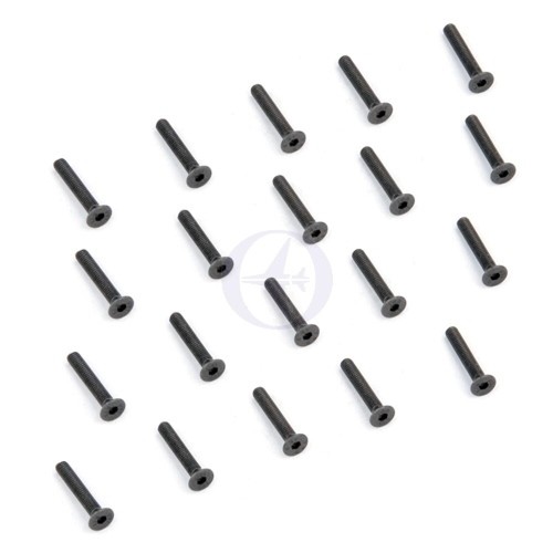 PD0683 Thunder Tiger Screw 3x20 Metric, Isk , Countersink, Black Tra ...