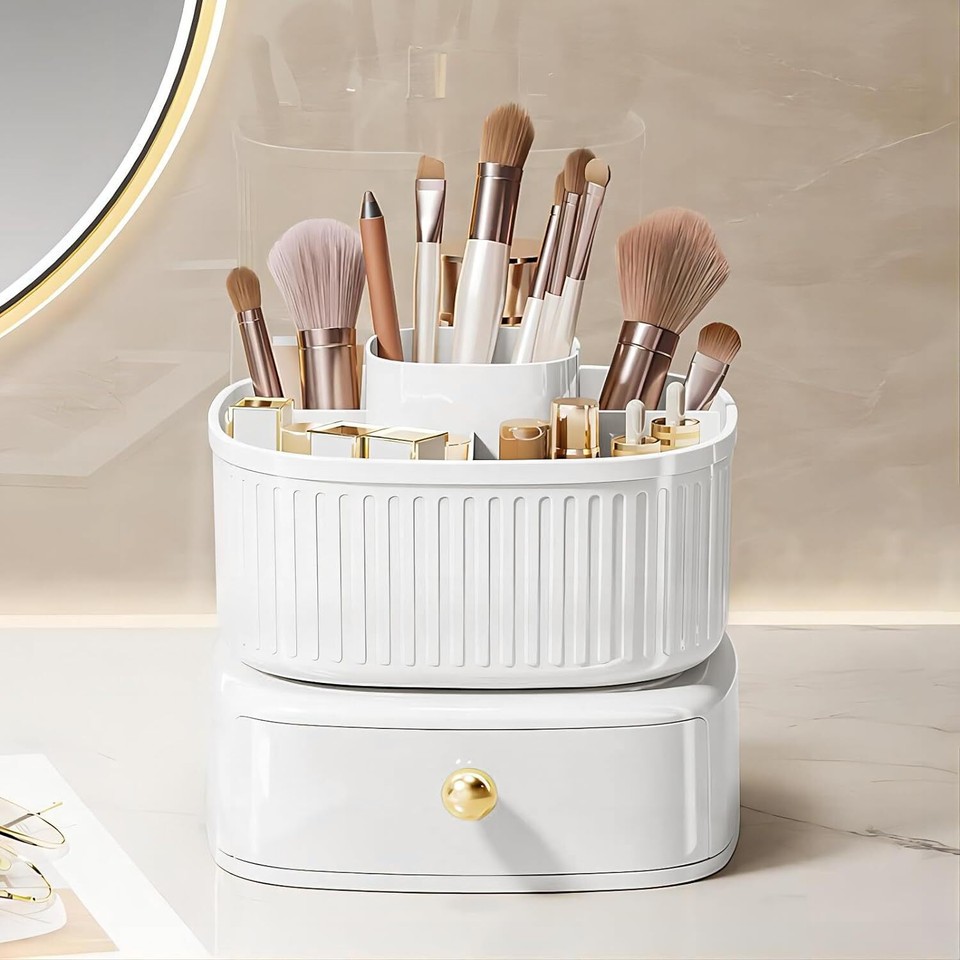 DASITON Stackable Makeup Organizer,Makeup Brush Holder With White | eBay