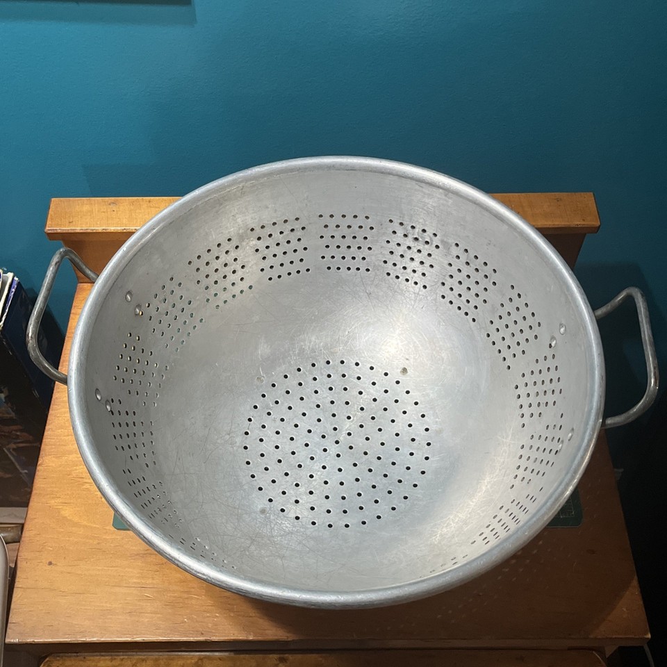 Vintage Colander Strainer Commercial Restaurant Heavy Duty 17” Made In ...