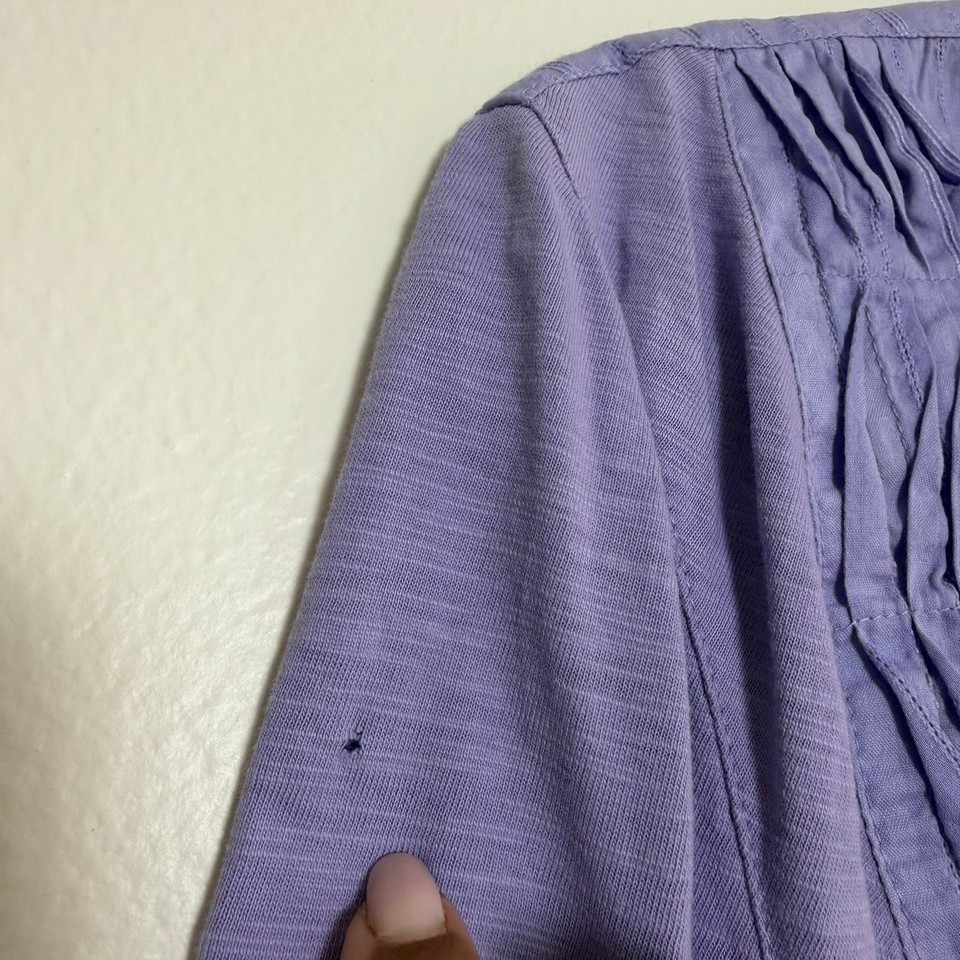 Coldwater Creek Lavender Purple Pin Tuck Smocked Back Tunic Top 1X | eBay