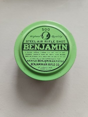 Vintage Benjamin Steel Air Rifle Shot 500 Count Tin - Pretty Full | eBay